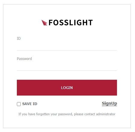 Sign In & Sign Up · FOSSLight Hub Guide